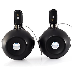 Pyle Waterproof Marine Wakeboard Tower Speakers - 6.5” Dual Subwoofer Speaker Set and 1.0” Tweeters, LED Lights and 200 Watt Power - 2-way Boat Audio System with Mounting Bracket - PLMRWB65LEB (Black)