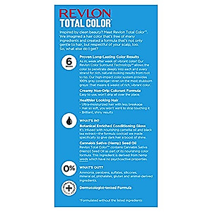 Revlon Total Color Permanent Hair Color, Clean and Vegan, 100% Gray Coverage Hair Dye, 48BV Burgundy, 3.5 oz
