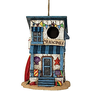 Spoontiques - Birdhouse - Garden Décor - Decorative Bird House for Yard and Garden Decoration - Hanging Novelty Birdhouse for Outdoor Patio - Beach House Birdhouse, Brown, (10139)