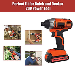 2Pack 20 Volt 3800mAh Replacement for Black and Decker 20V Battery Lithium MAX LBXR20 LB20 LBX20