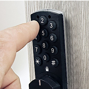 FJM Security Products Combi-Cam E, 7910-K10, Electronic Cabinet Lock, Black Finish, Small