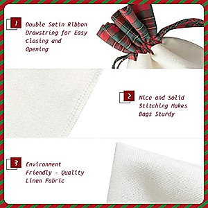 Allgobee Christmas Drawstring Gift Bags Romantic-Love-Valentine'S-Day Buffalo Plaid Drawstring Bag Party Favors Bags