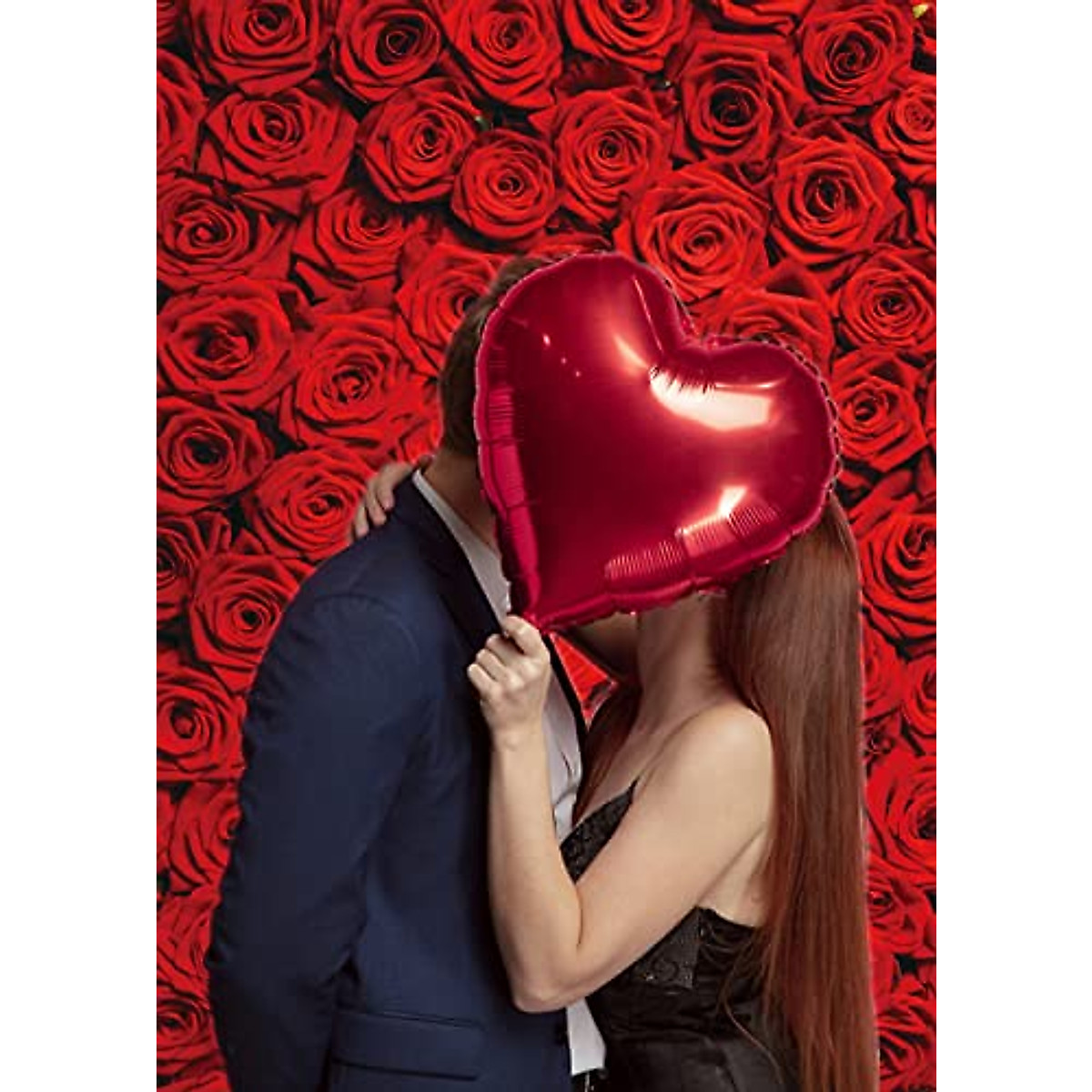 RUINI Red Rose Floral Wedding Photography Backdrop Roses Wall Lovers Girls Children Photos Backdrop 5x7FT