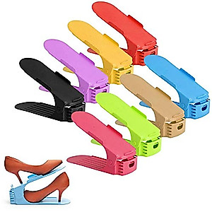 Msheng Adjustable Simple Double - Layer Plastic Integrated Shoe Rack Shoe Holder Household Power Saving Shoe Storage Rack 05