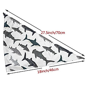 Sharks Nautical Boys Dog Bandana,Dog Bandanas Triangle Bibs Scarf Accessories for Small Medium Large Dogs Cats Pets Animals