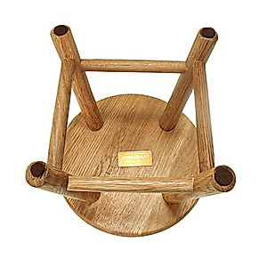 CONSDAN Kids Stool, Milking Stool, USA Grown Oak, Plant Stand, Handcrafted Solid Wood Stool, 9" Low Stool, Round Step Stool, Wooden Stool for Kids, Small Short Stool, Shoe Changing Stool(Natural)