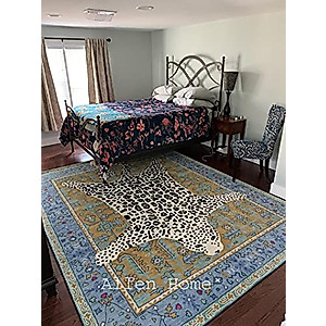 Persian Traditional Wool Area Rugs by Allen Home | Durable | 100% Wool, Hand Tufted | Living Room, Dining Room, Bedroom, and Entryway Area Rugs | 8’ x 10’ | Octavia Leopard