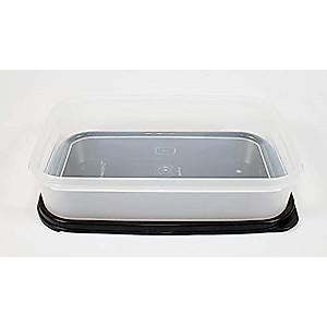 Tupperware Modular Mates Rectangle 1 Black Seal Holds 8 1/2 Cups