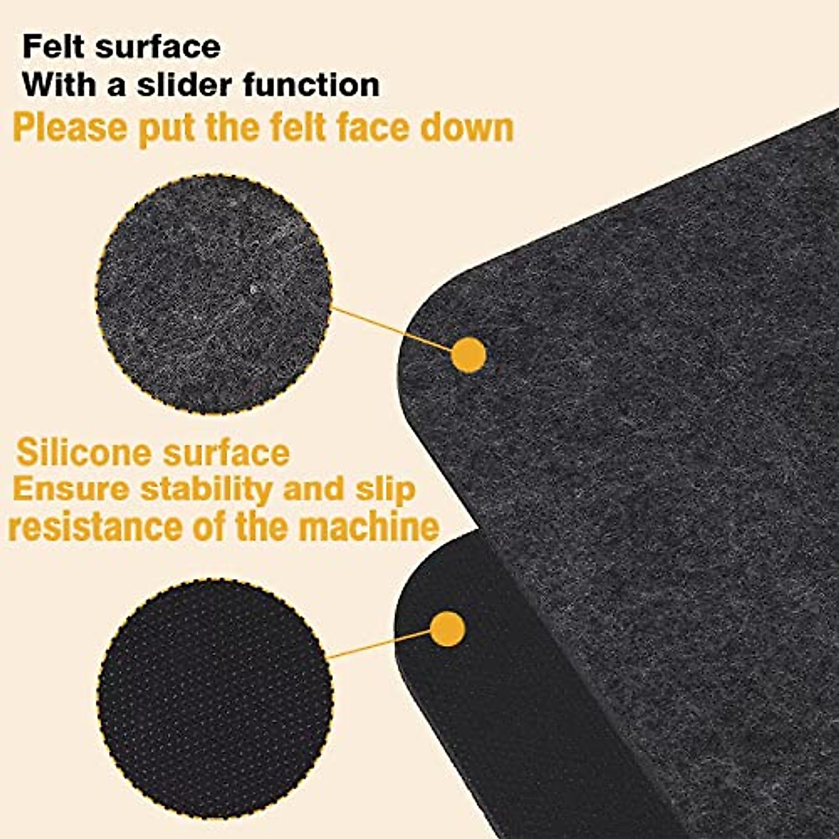 Air Fryer Heat Resistant Mat, 4 Pcs Kitchen Countertop Heat Protector Mats, Non-slip 12” x 16” Silicone Appliance Slider for Ninja Foodi Air Fryer Toaster Oven Coffee Maker Blender