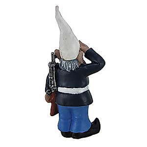 8 inch Dress Blues Bill Saluting U.S. Marine Military Garden and Shelf Gnome Statue Patriotic Decor