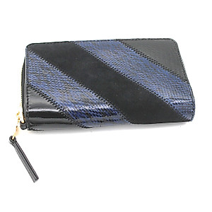 Medium Bifold Wallet Wristlet (Mult-itexture Blue/Black)
