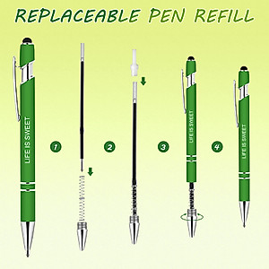 SUPWISER 30 Pieces Inspirational Pens, Motivational Quotes Ballpoint Pen Christian Funny Screen Touch Stylus Pens Inspirational Gifts for Women Colleagues Co-Workers, Black Ink