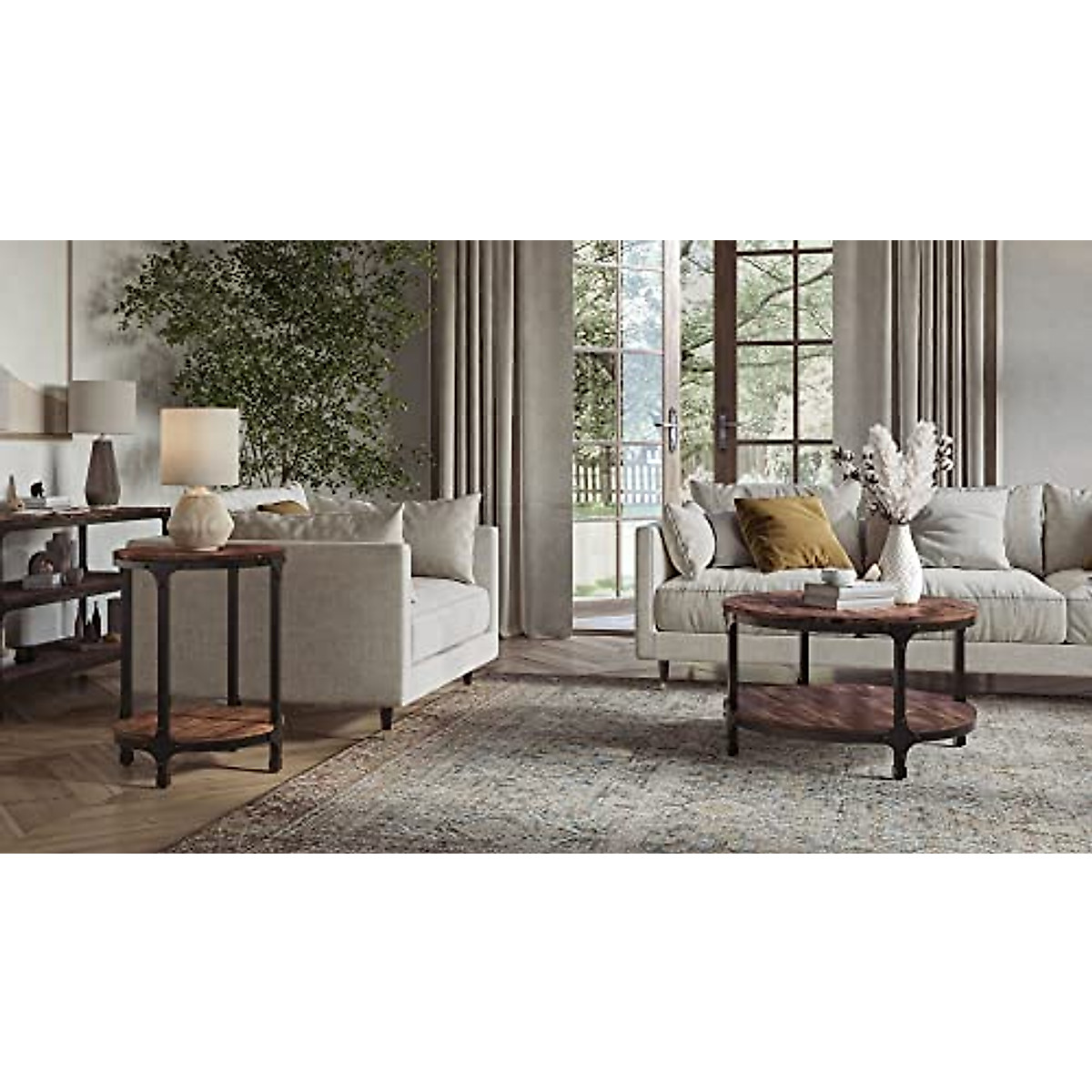 Jofran Inc. Urban Nature Rustic Pine Solid Wood Round Coffee Table