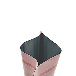 QQ Studio Pack of 100 Matte Aluminum Bottle Designed SlickSeal™ Pouches for Food Packaging (Glossy Pink w/Stripes, 3" x 5")