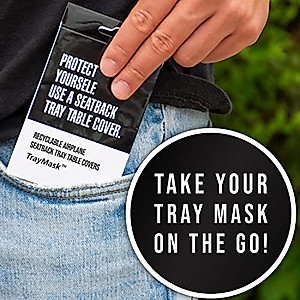 TrayMask Disposable Tray Table Cover | Must Have Airplane Travel Essentials | Perfect for Toddlers, Kids and Adults Travel Accessories | Provides a Fresh/Clean Layer of Protection | 10 Pack