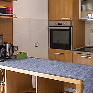 Trivet Table Runner Hot Plates Mat 12 X 40 Inch Heat Resistant Table Protector Waterproof Decorative Farmhouse Kitchen Trivets Counter Heat Proof Placemats for Hot Dishes (Grey)