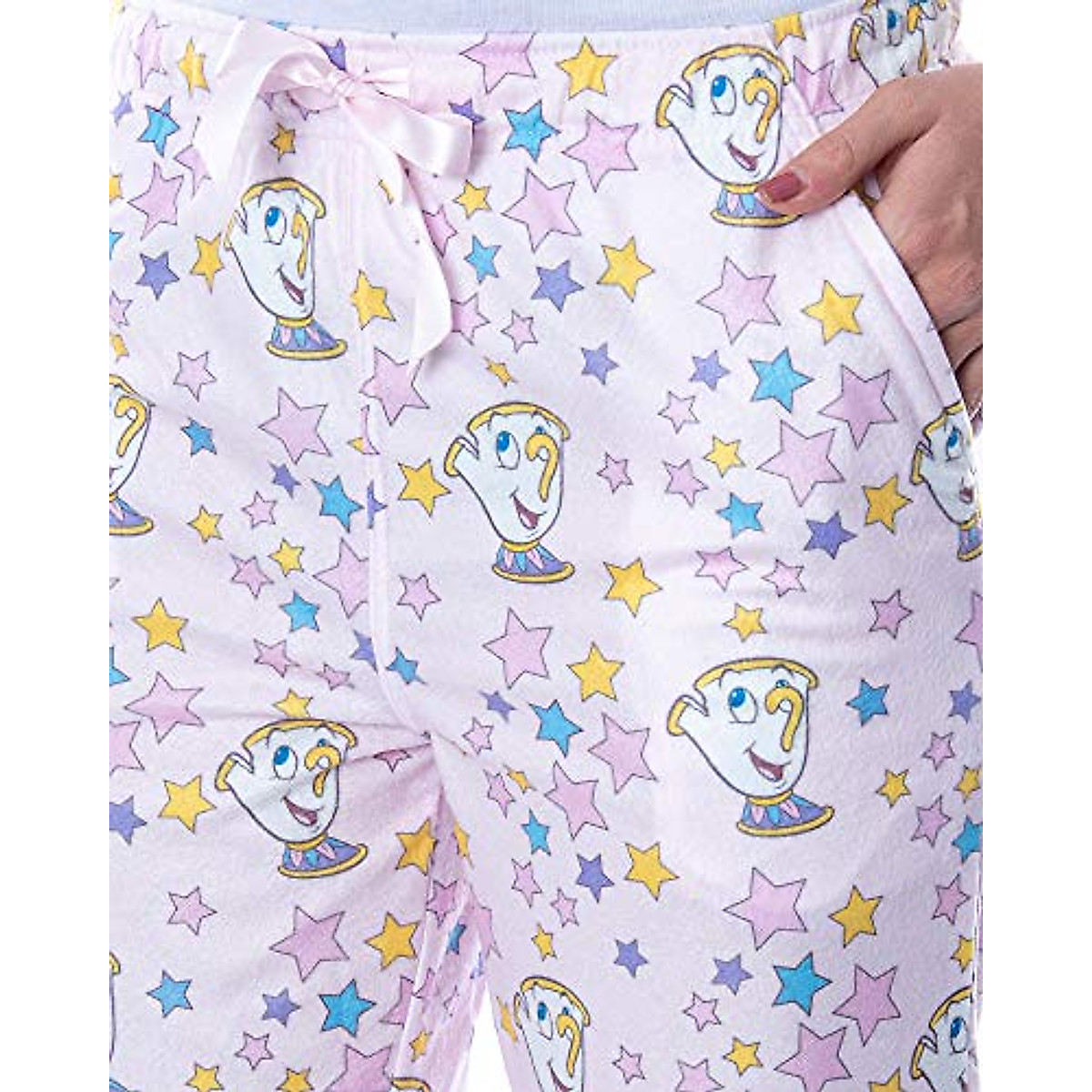 Disney Princess Women's Beauty And The Beast Chip Potts Smooth Touch Sleep Bottoms Lounge Pajama Pants (X-Small)