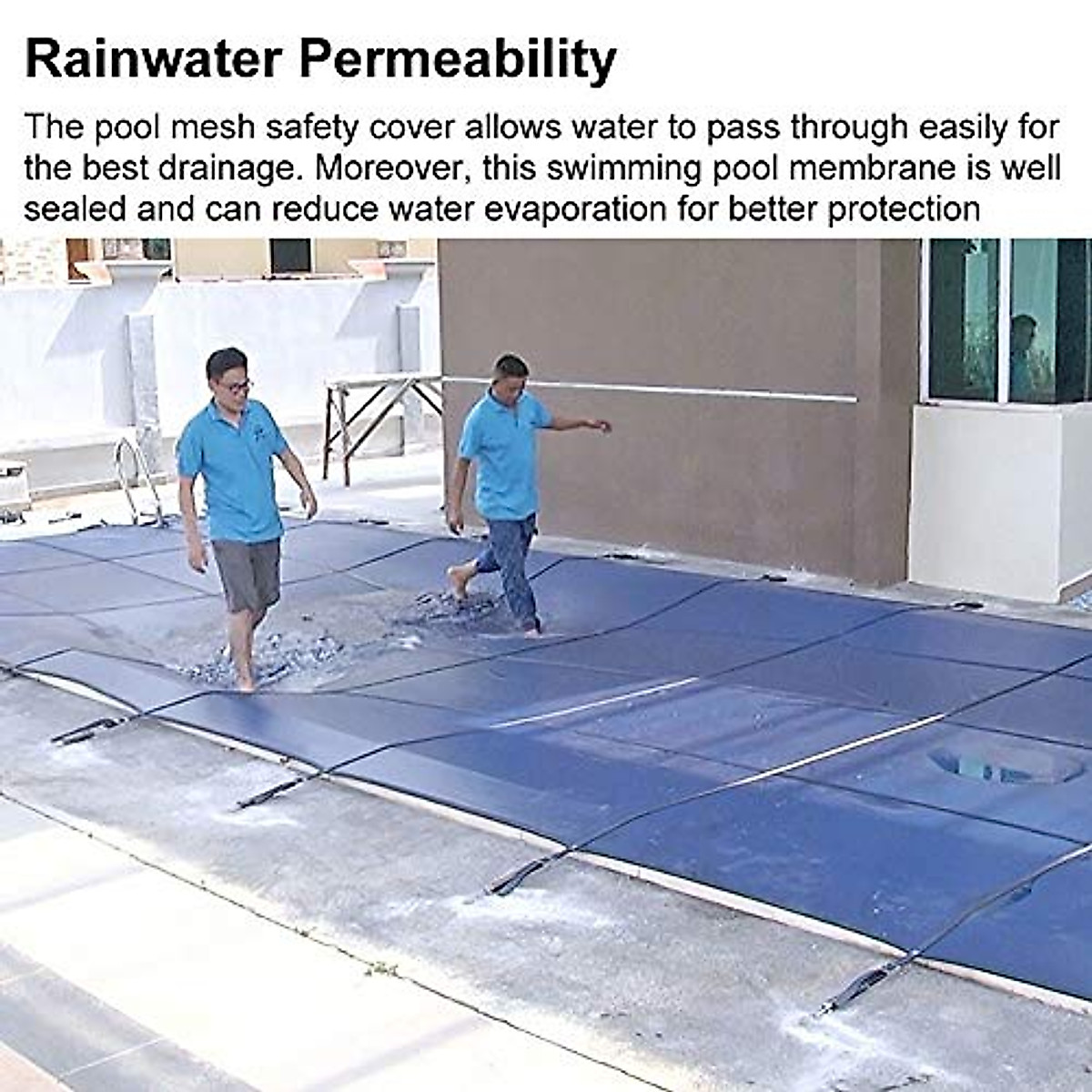 Covers Rectangular In Ground Pool Safety Blue Mesh, Outdoor Garden Yard Fallen Leaves Net, Easy Installation, 1/2/3/4/5/6/7/8 m (Size : 400×600cm/13×19ft)