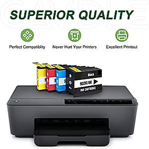 CAVDLE Compatible 932XL 933 Ink Cartridge Replacement for HP 932 XL 933 XL for Use with HP Officejet 7110 6700 6100 6600 7510 7612 7610 Inkjet Printer, 4 Packs - Black Cyan Magenta Yellow