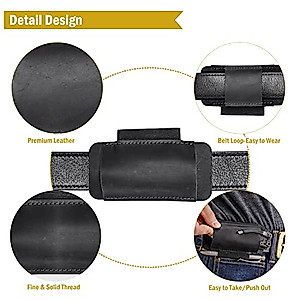 VIPERADE PJ33 Leather Knife Sheaths for Belt, Pocket Knife Holster, Pocket Knife Sheath, Horizontal Leather Knife Belt Holder