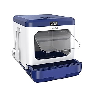 Smart Odor Removal Cat Litter Box, Large Litter Box with Lid for Big Cats,Non Leaking Kitty Litter Box for Multiple Cats, Enclosed Cat Box with Scoop&Mat