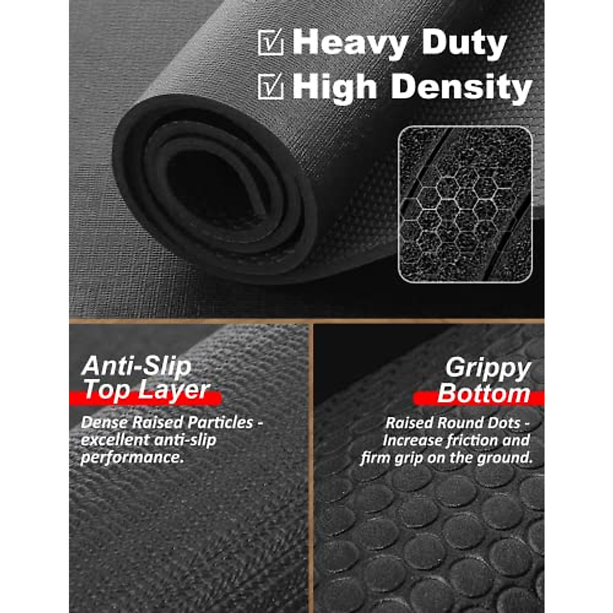 7' x 5' x 7mm Extra Large Exercise Mat, [35 Sq.Ft] Heavy-Duty & Extreme Non-Slip Rubber Gym Flooring for Home Gym, Pro Yoga Mat Gym Mat for Home Workout & Exercise Equipment, Shoe-Friendly Thick Workout Mat, with Portable Storage Bag