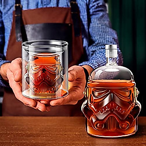 Whiskey Decanter Set Transparent Creative with 2 150ml Glasses, Whiskey Carafe for Brandy,Scotch,Vodka,Gifts for Dad,Husband,Boyfriend