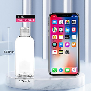Kitchen GIMS Travel Size Containers Plastic Travel Bottles Leak Proof Squeeze Bottles with Flip Cap TSA Approved 3.4oz/100ml Travel Bottles for Toiletries, Shampoo, Conditioner & Lotion (5 Pack)