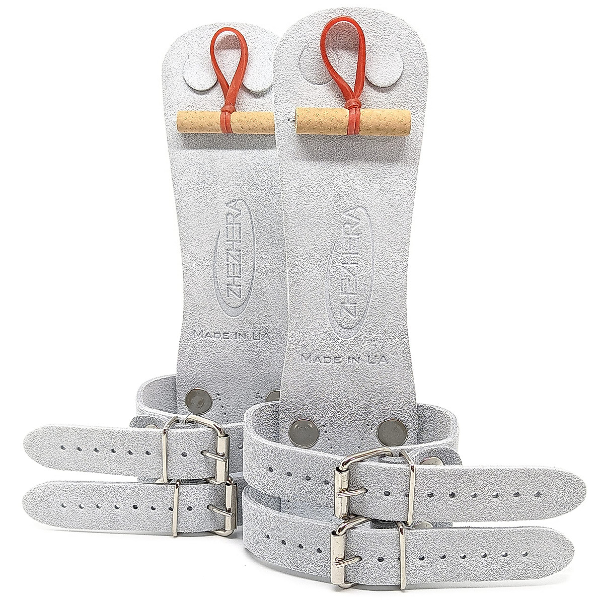 ZHEZHERA Authentic Dowel Gymnastics Grips for Girls (Double Buckle - Sold in Pairs) | Hand Guards | Palm Grips for Uneven Bars (1 | Small)