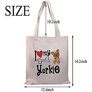 BDPWSS Yorkie Tote Bag For Women Yorkie Dog Lover Gift Yorkshire Terrier Handbags Yorkie Mom Gift (Love My Yorkie TG)