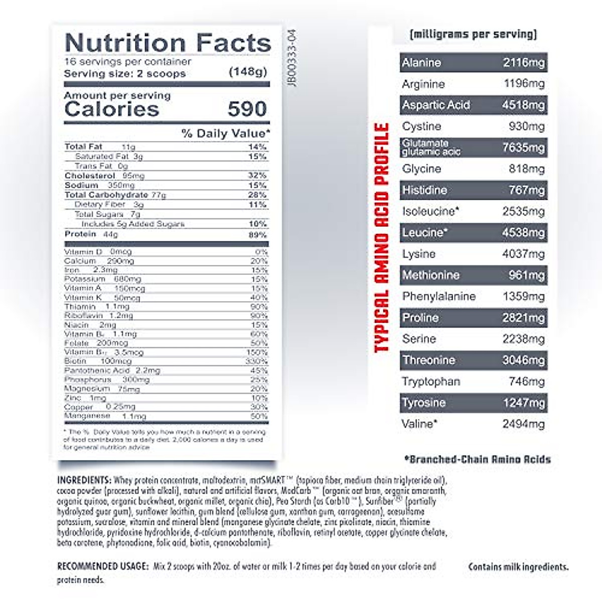 Betancourt Nutrition Lean Gainz Protein Blend, Natural Protein, Carbohydrates, Saturated Fatty Acids, Powder 5.3 lb. (16 Servings), Chocolate Brownie