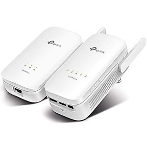 TP-Link AV1300 Powerline WiFi Extender - AC1350 Dual Band WiFi, Gigabit Port, Noise Suppression Design, Plug&Play, Power Saving(TL-WPA8630 KIT) (Renewed)