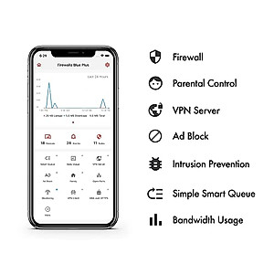 Firewalla: Cyber Security Firewall for Home & Business, Protect Network from Malware and Hacking | Smart Parental Control | Block Ads | VPN Server and Client | No Monthly Fee (Blue)