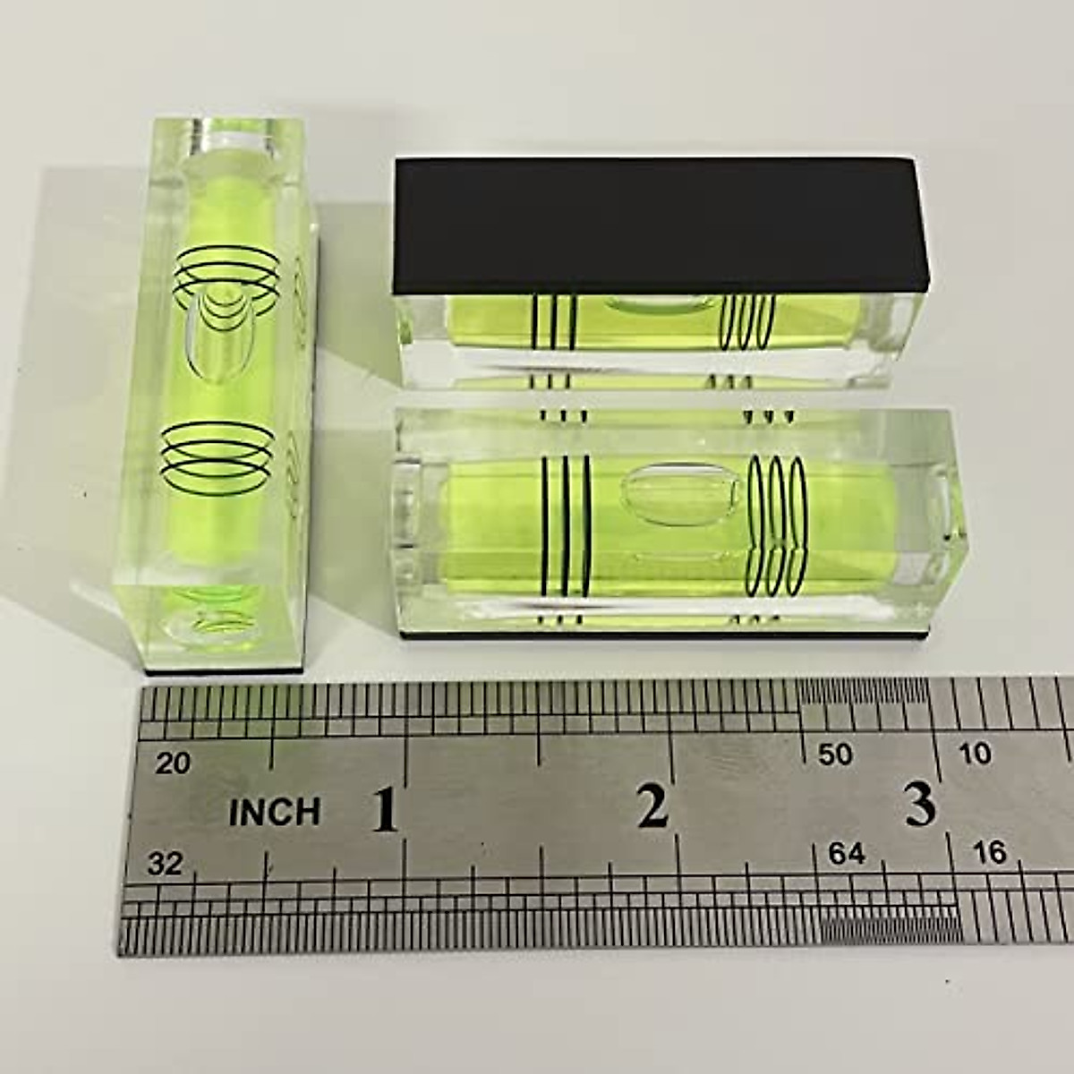 ZUJHPYMI 3Pcs Magnetic Small Bubble Levels 52x20x15mm Three Line High Precision Square Spirit Level Measuring Tools for Leveling Trailer, RV, Machine, Picture Hanging, Magnetism