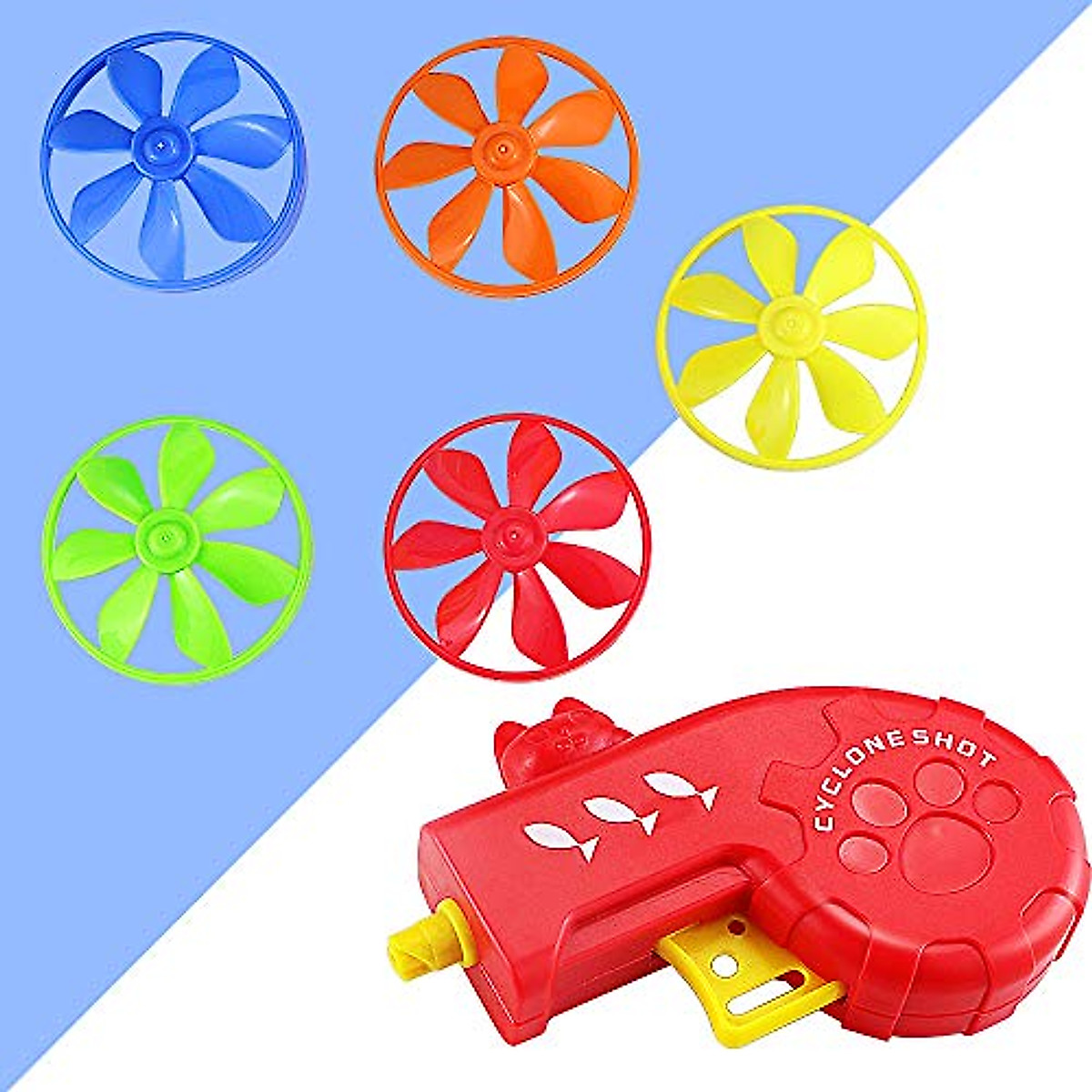 Newbested 2 Pack Cat Fetch Toy,Fun Interactive Dog Cat Kitten Tracks Toy with 5 Colors Flying Propellers for Pet Training Exercise,Hunting,Chasing,Batting