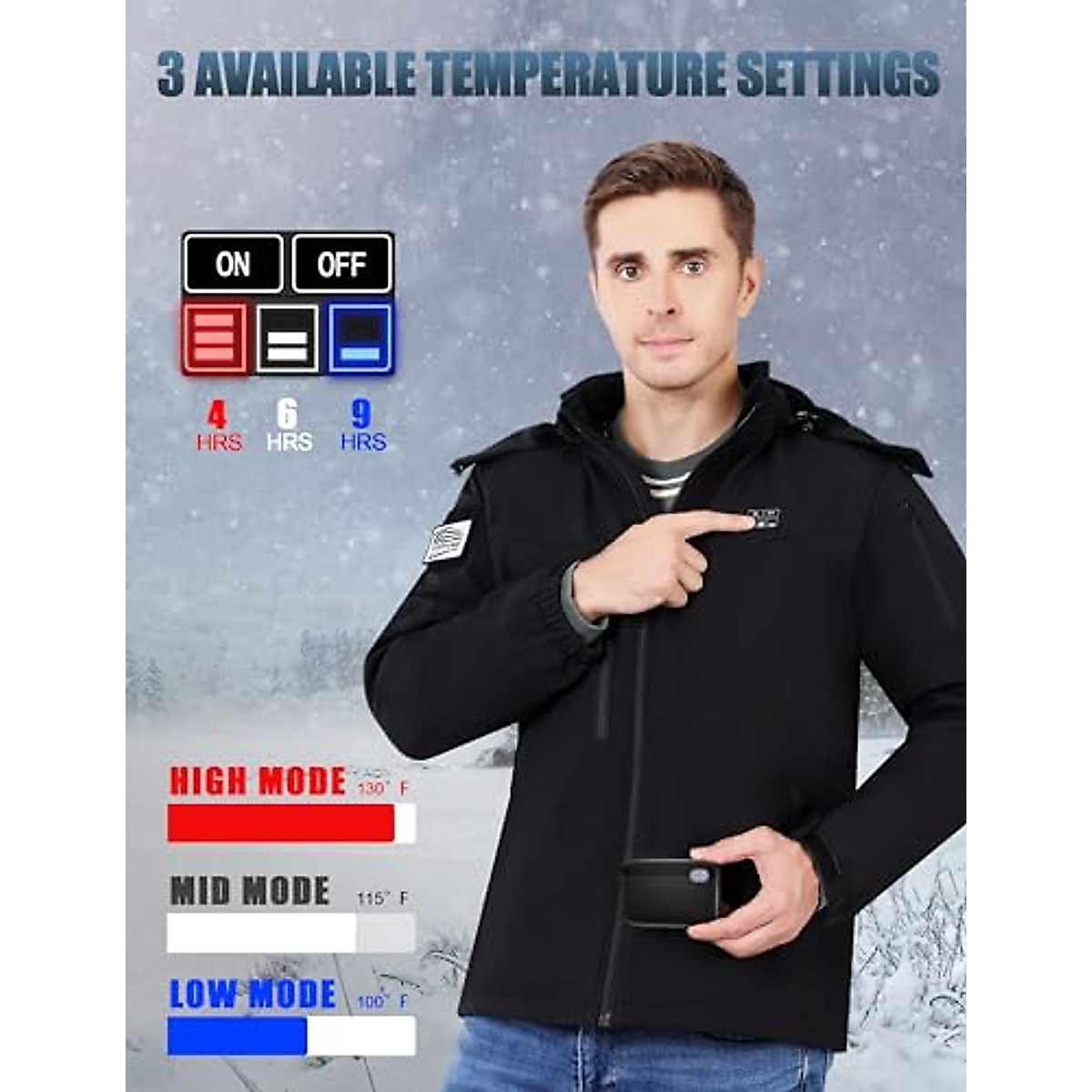 Men's Heated Fleece Jacket, Heated Jacket for Men with 10000mAh Large Capacity Battery Pack and Hand Warm Pockets (as1, alpha, x_l, regular, regular)
