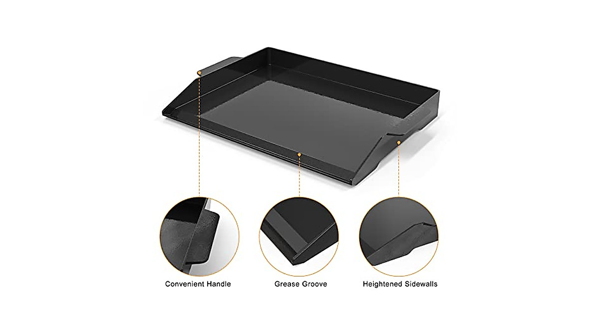 Onlyfire Chef Universal Porcelain Enamel Cast Iron Griddle - Versatile ...