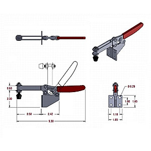 Smoker lid clamp, Side Mount Push (1) BBQ Toggle Clamps Horizontal Handle Toggle Clamp 202 FL