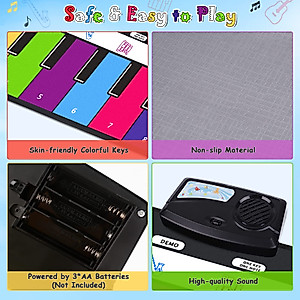 Piano Mat, TWFRIC Toddler Piano Mat with 38 Music Sounds Floor Piano Music Keyboard Baby Musical Developmental Toys Learning Educational Toys for 1 2 3 4 5 Year Old Girls Boys Birthday