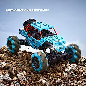 TADOZIC 1:14 Scale 4WD Metal Gesture Sensor RC Car, 360° Rotating Hand Controlled Monster Truck All Terrains Remote Control Car Vehicle Stunt Car with Rechargeable Batteries for Boys Kids and Adults