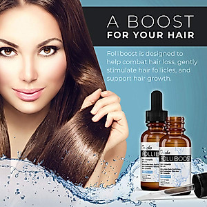 Tricho Labs Folliboost Hair Growth Serum - Natural-Based Formula with Biotin, AnaGain, Baicapil, Peppermint Oil, for Thick, Full Hair - Helps Fight the Signs of Hair Loss - Made in the USA - 2oz
