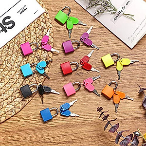 20 Pieces Mini Padlock Suitcase Locks 1.25''with Keys Multicolor Keyed Padlock Metal Small Luggage Lock Keyed Padlocks for Gym Locker, Backpack, Box Laptop Bag (Colorful)