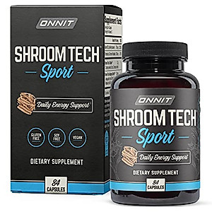 ONNIT Shroom TECH Sport (84ct) | All Natural Pre-Workout Supplement with Ashwagandha, Cordyceps Mushroom, and Rhodiola Rosea