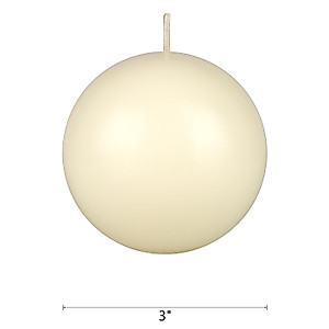 Mega Candles 6 pcs Unscented Ivory Round Ball Candle, Hand Poured Premium Wax Candles 3 Inch x 3 Inch, Home Décor, Wedding Receptions, Baby Showers, Birthdays, Celebrations, Party Favors & More