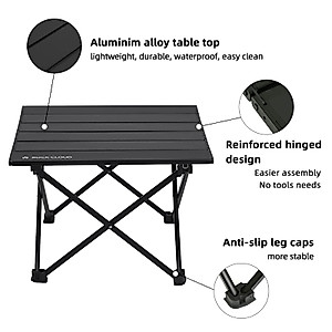 ROCK CLOUD Portable Camping Table Ultralight Aluminum Camp Table Folding Beach Table for Camping Hiking Backpacking Outdoor Picnic