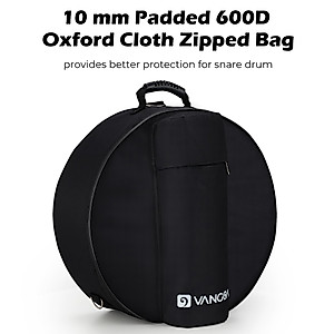 Vangoa Snare Drum, Marching School Band Student Snare Drum Kit Set 14" x 5.5" for Beginners Teens Adults Kids with 10mm Padding Carry Bag, 5A DrumSticks, Drum Key, Strap, Drum Mute Pad