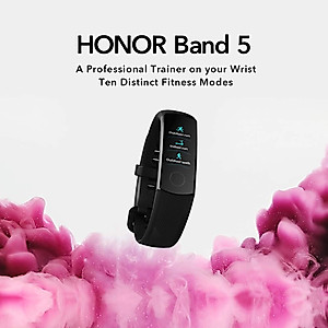 Docooler Honor Band 5 Smart Bracelet Watch Faces Smart Fitness Timer Intelligent Sleep Data Real-Time Heart Rate Monitoring 5ATM Waterproof Swim Stroke Recognition BT 4.2 Wristwatch (Navy Blue)
