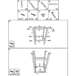 Coral Flower Set of 2 Bar Chairs, Kitchen Breakfast Bar Stools with Footrest, Industrial in Living Room, Party Room, Rustic Brown