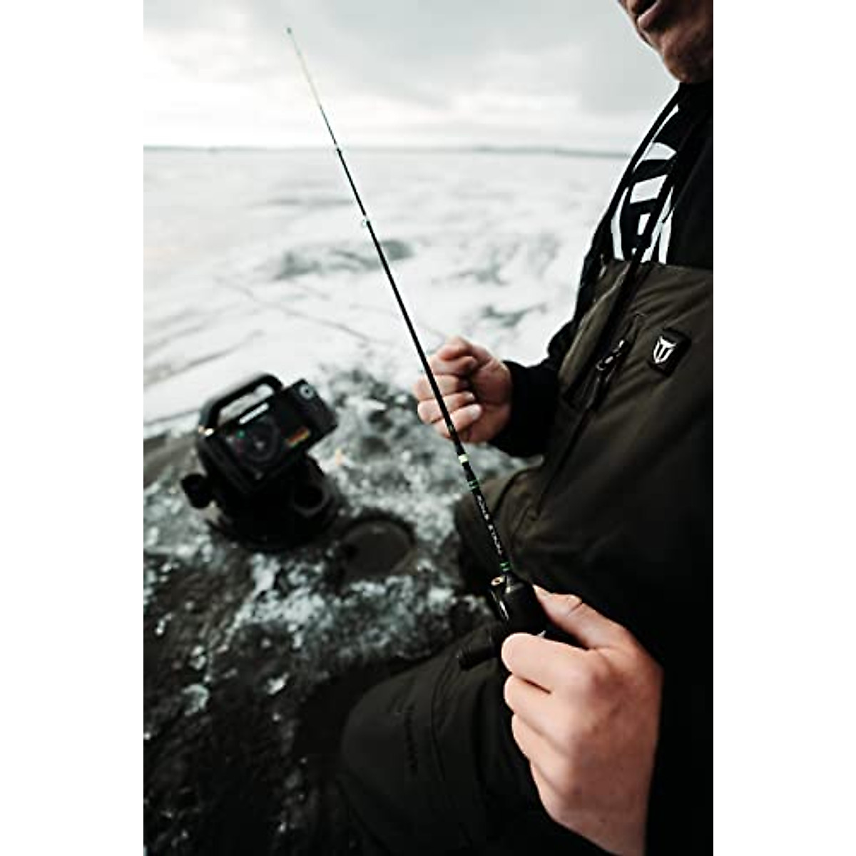 13 FISHING - Tickle Stick - Ice Fishing Rod - Gen 3 - 38" L (Light) - Hole Hopper Rod - 1/16-1/8oz - PC2 Flat-Tip Blank - TS3-38L Black