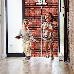 Brick Wall Backdrop,Platform 9 and 3/4 King's Cross, Photo Booth Props Brick Wall Background, Suitable for Outdoor and Indoor use, Fan Love, Birthday Gifts, Party Supplies.